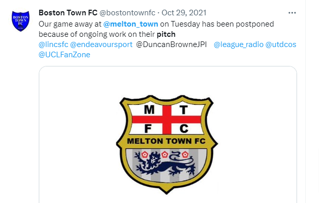 Melton game off again – Boston Town FC
