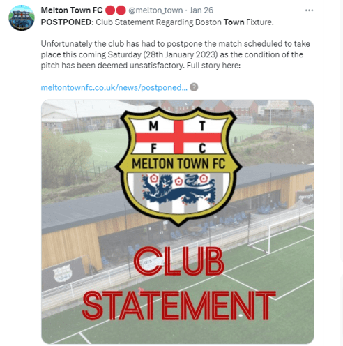 Melton game off again – Boston Town FC